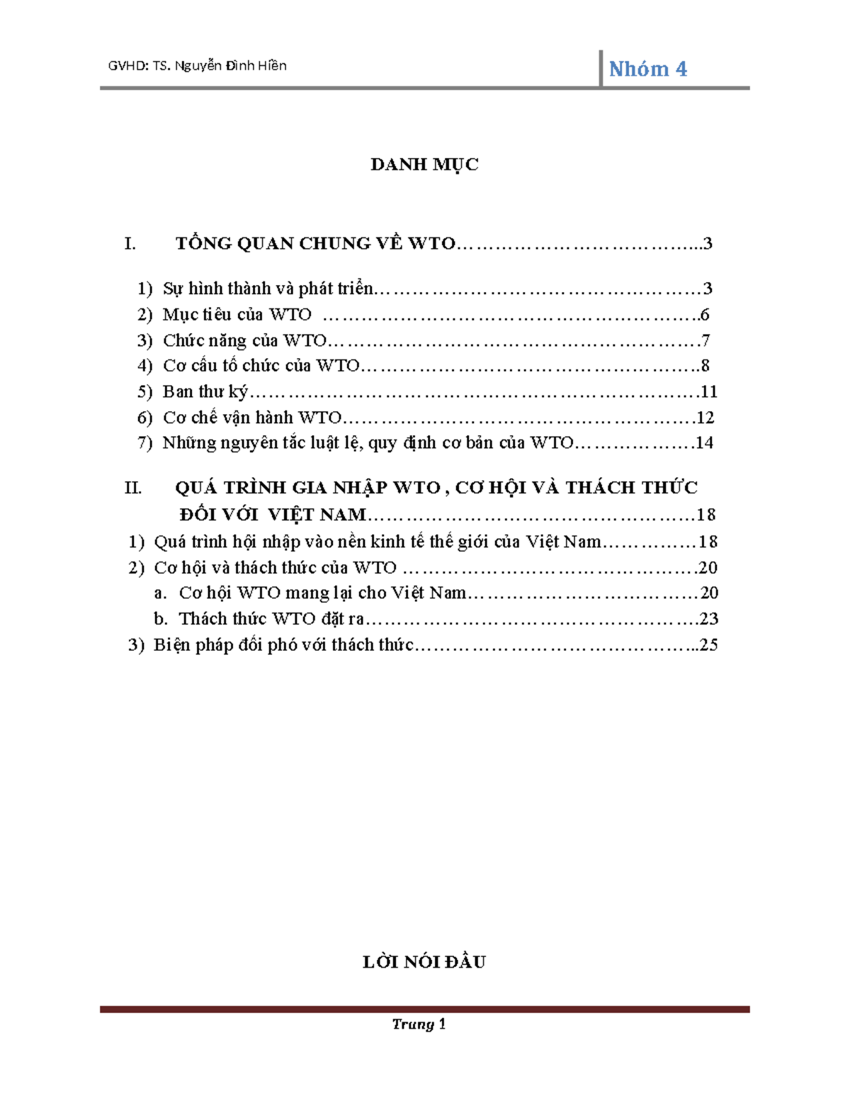 [123doc] - tieu-luan-tong-quan-ve-wto-va-anh-huong-cua-no-toi-viet-nam - DANH MỤC I. TỔNG QUAN ...