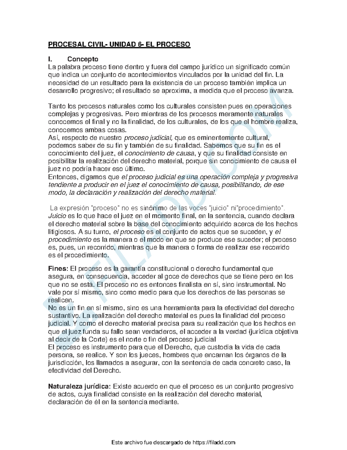 Unidad 6 Procesal Civil - PROCESAL CIVIL- UNIDAD 6- EL PROCESO I ...