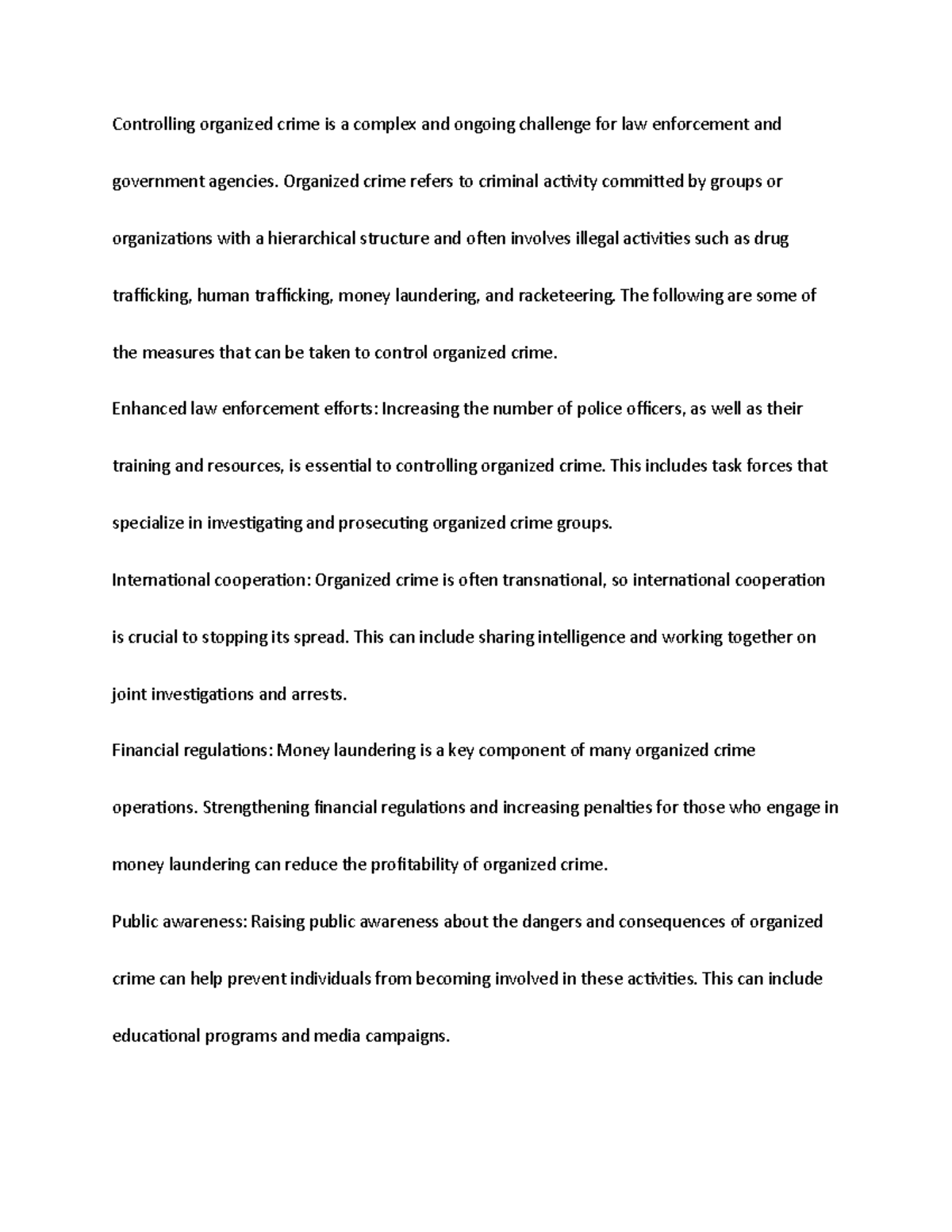 OC 6 - paper - Controlling organized crime is a complex and ongoing ...