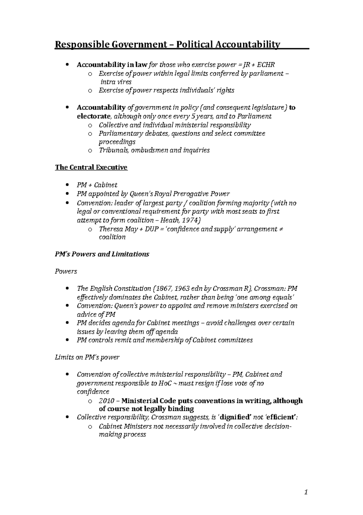 02 Responsible Government ÔÇô Political Accountability - 1 Responsible ...