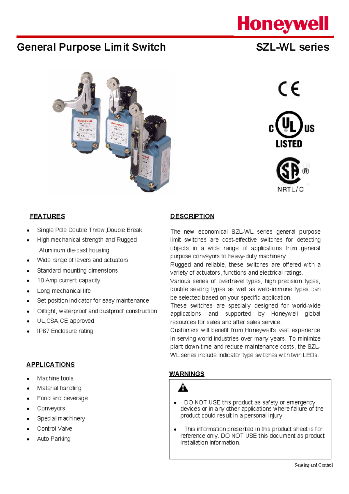 4.3 SZL-WL series-unlocked - z DO NOT USE this product as safety or ...