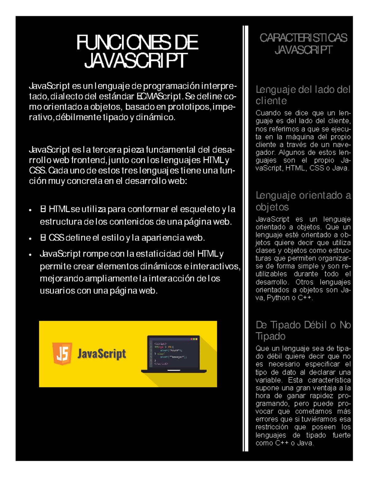 Infografia_Tecnologia. - FUNCIONES DE JAVASCRIPT JavaScri pt es un l ...