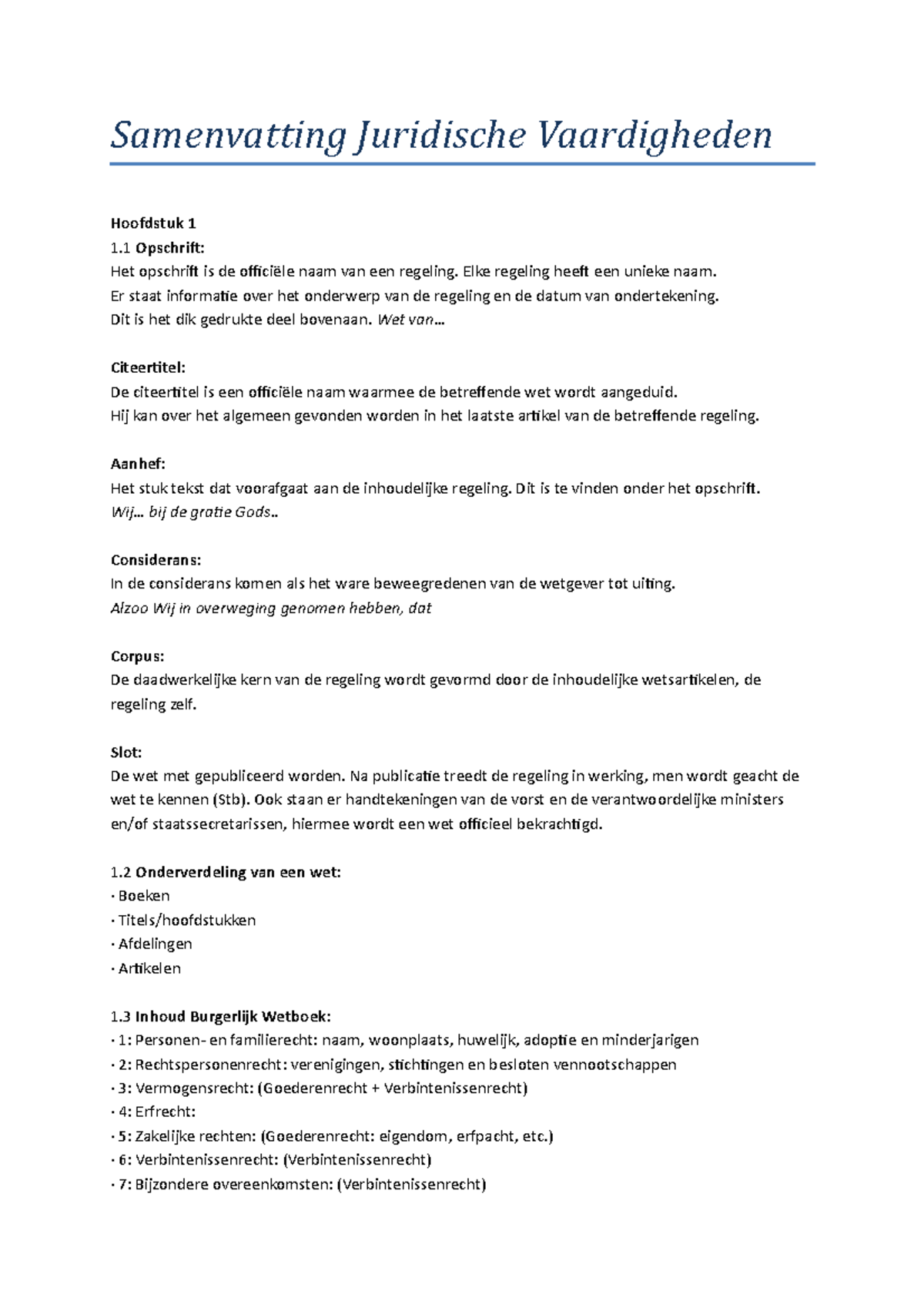 Samenvatting Juridische vaardigheden - Inleiding in de Pedagogiek ...