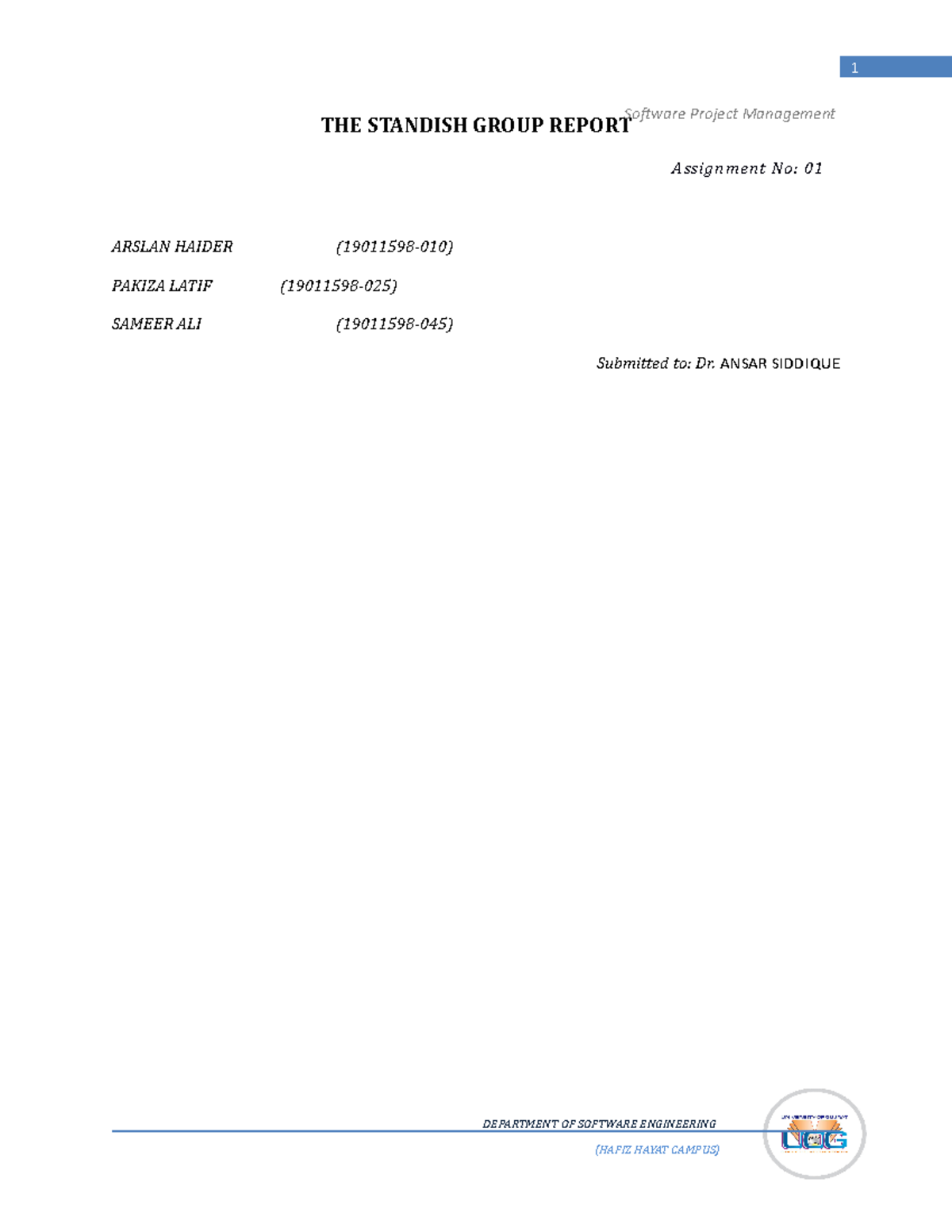 SPM Assignment 01 - MAD notes for practise - THE STANDISH GROUP REPORT ...