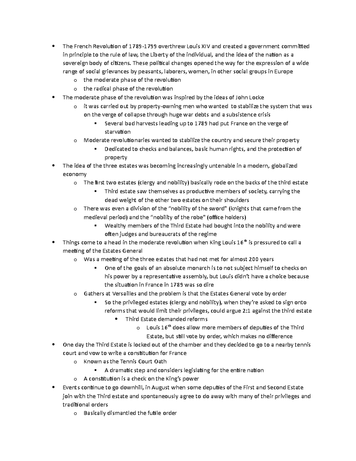 Chapter 18 Video Lecture Notes - The French Revolution of 1789-1799 ...