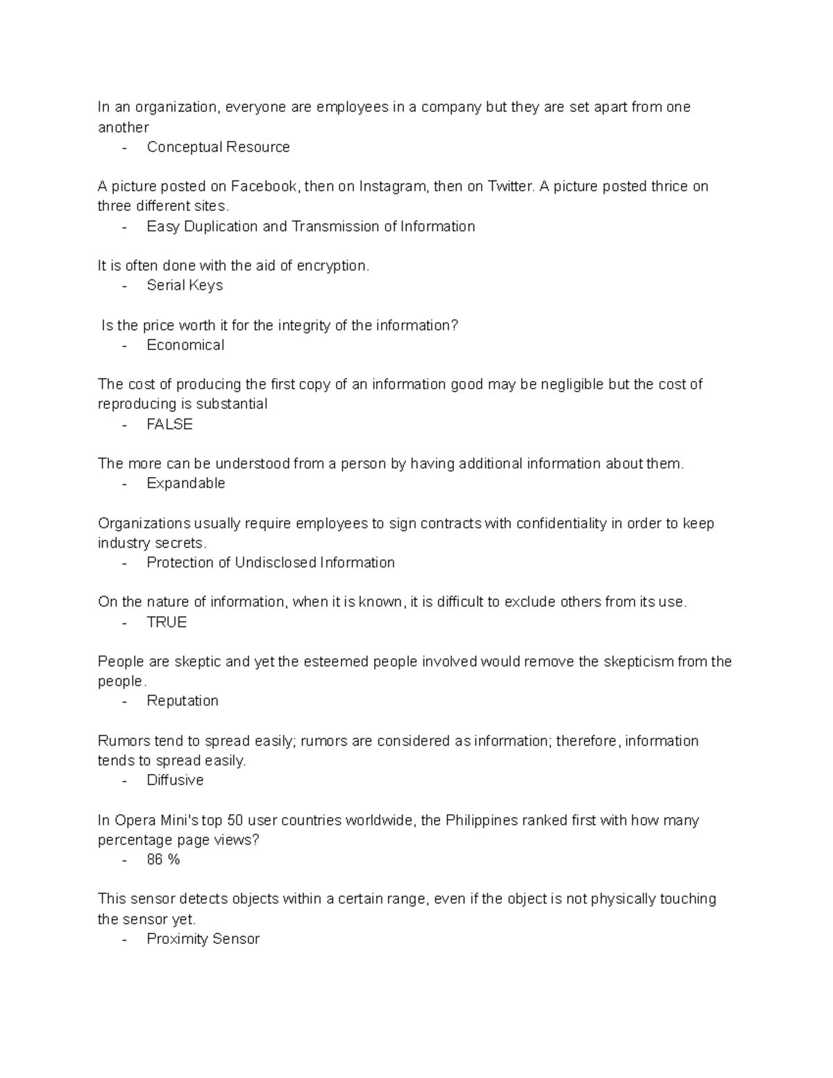 Living in The IT Era Notes NUMBER 2 Long test - In an organization ...