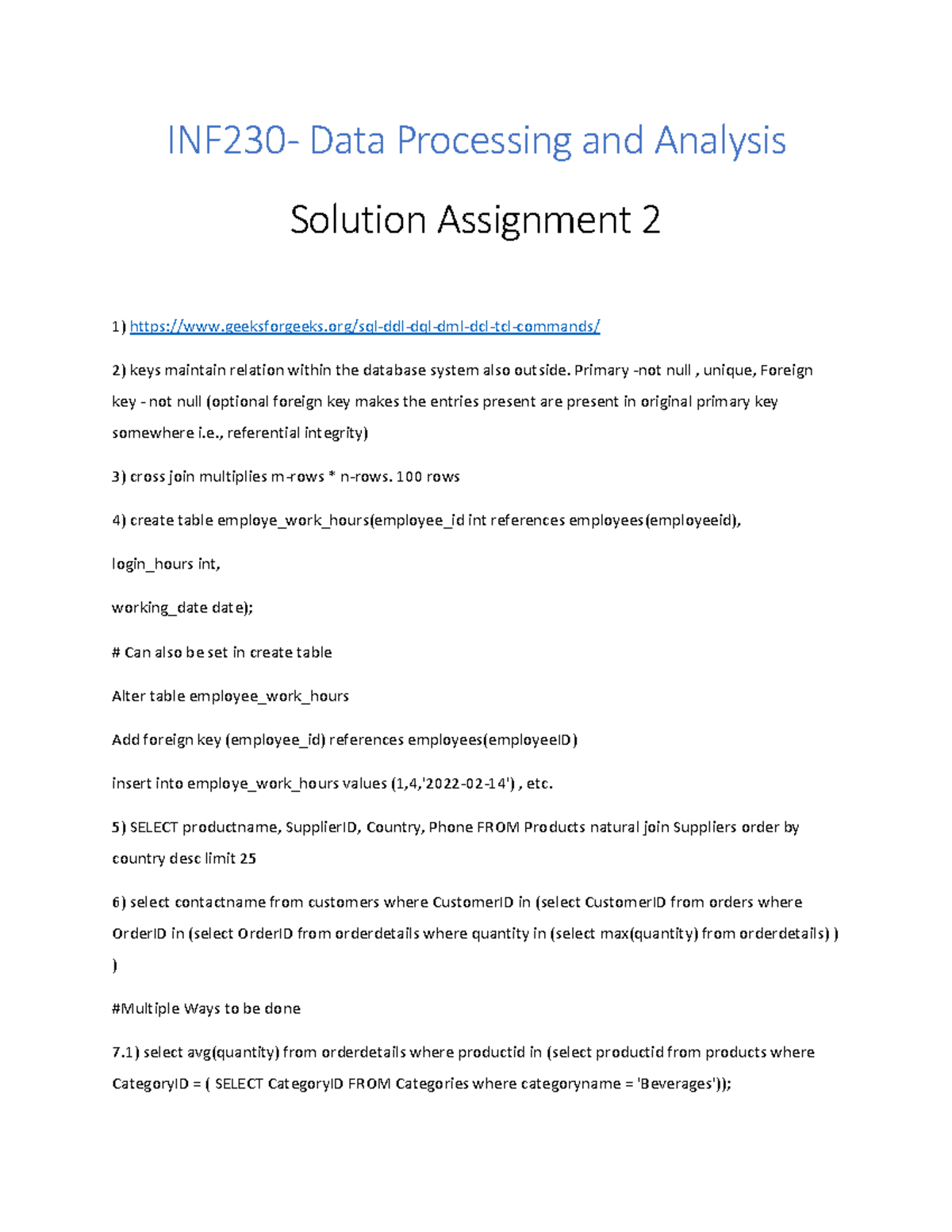 INF230 Assignment 2 solution - INF230- Data Processing and Analysis ...