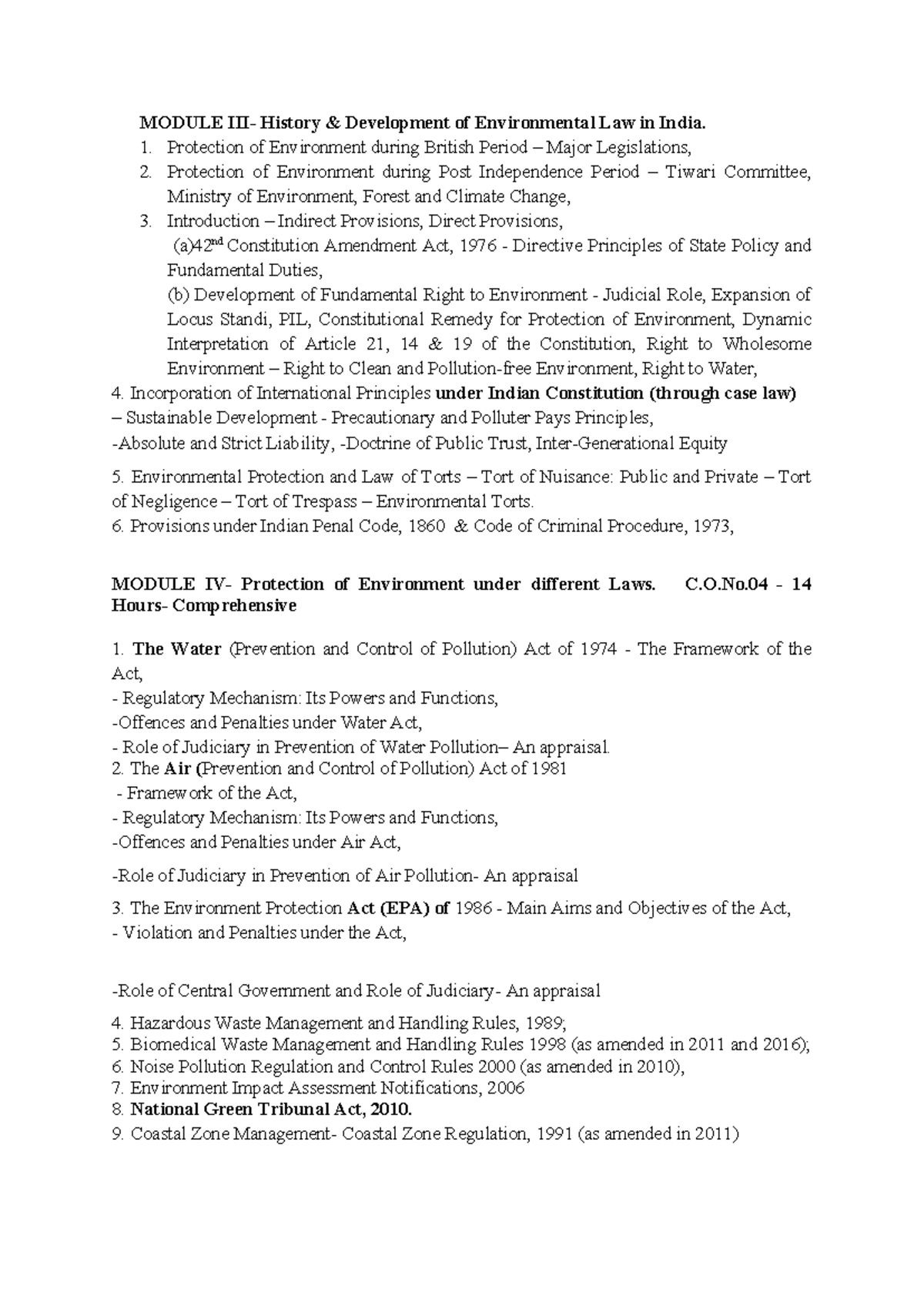 Syllabus Module 3,4,5 - Summary Environmental Economics, Sustainable ...