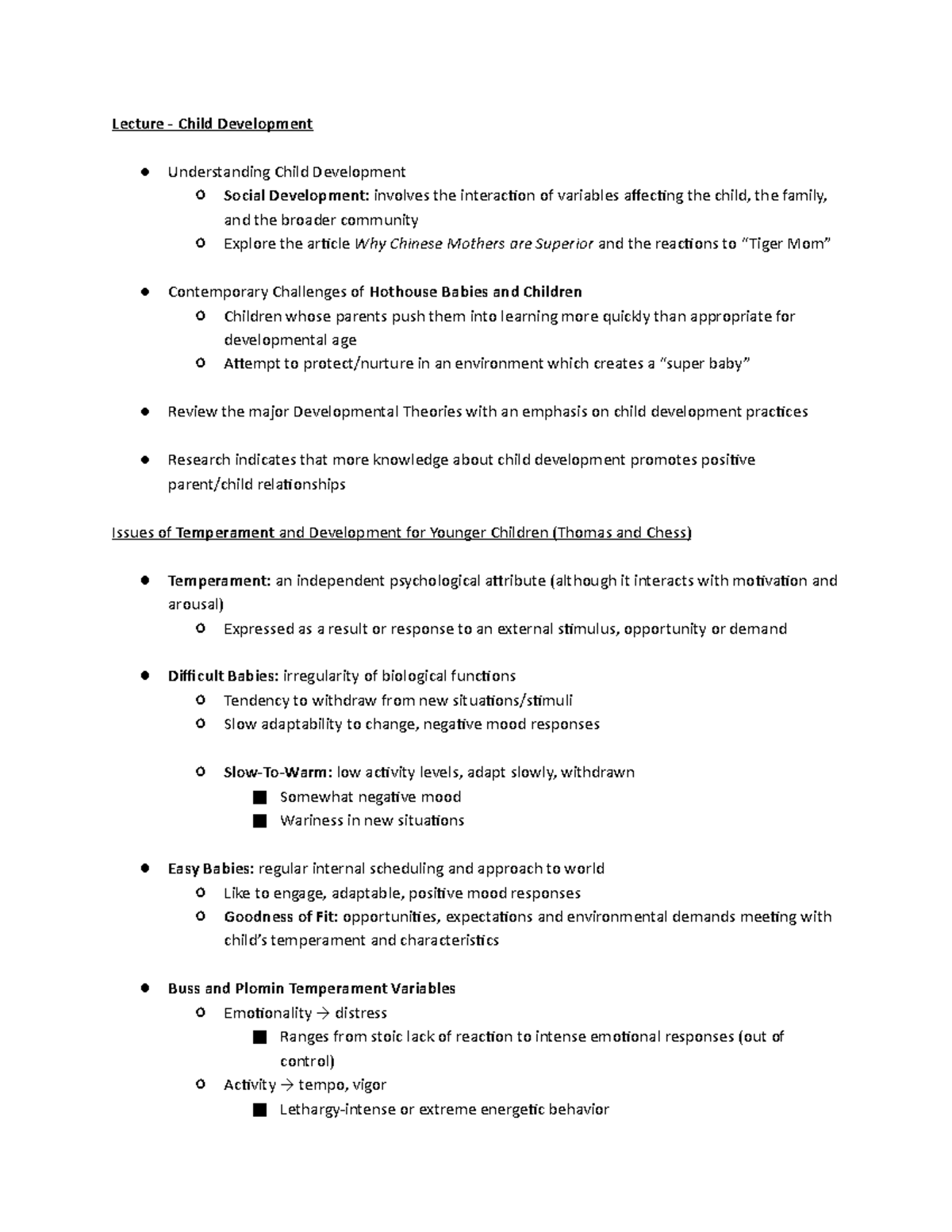 Lecture 4 Child Development - Lecture - Child Development Understanding ...