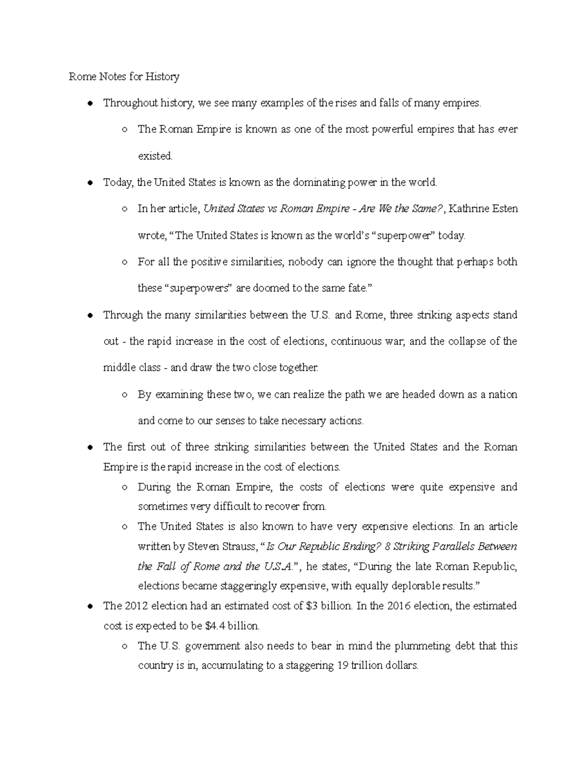 Rome Notes for History - The Roman Empire is known as one of the most ...