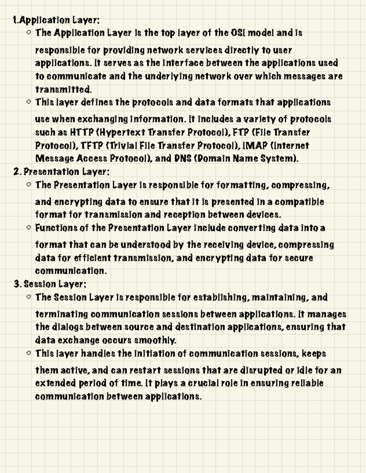 Lecture 9 - 1 Layer: The Application Layer is the top layer of the OSI model and is responsible ...