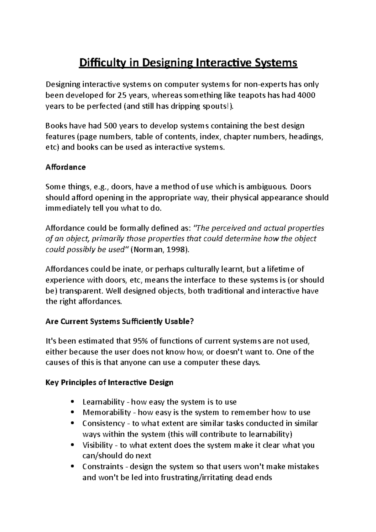 Difficulty in Designing Interactive Systems - Difficulty in Designing ...