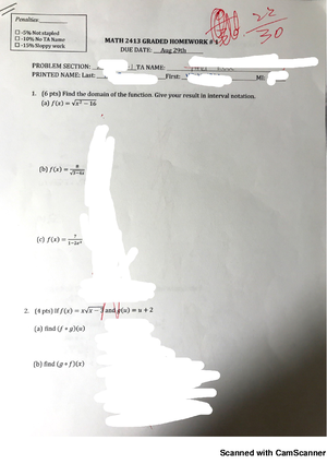 EXAM 2 - Exam 2 for Math 2413 - with answers - MATH 2413 - Studocu