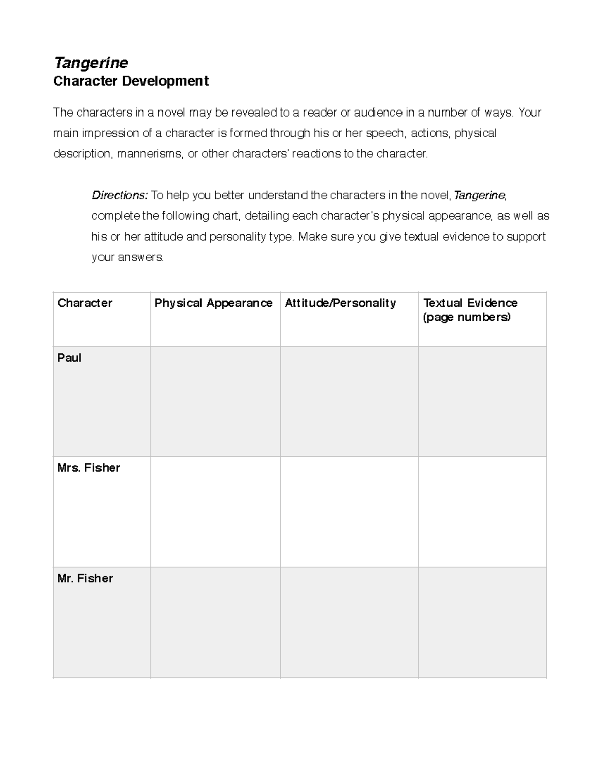 Matthew Hill [ Student] - Tangerine Char. Chart, Part 1 - Tangerine ...