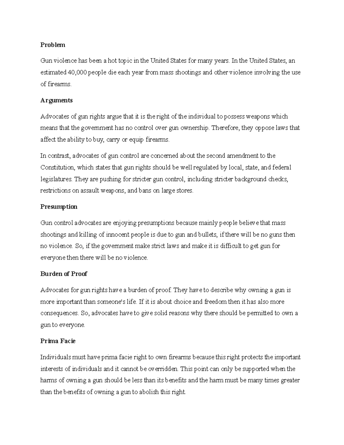 Gun Issue - Create essay to help you in your homework and many more ...