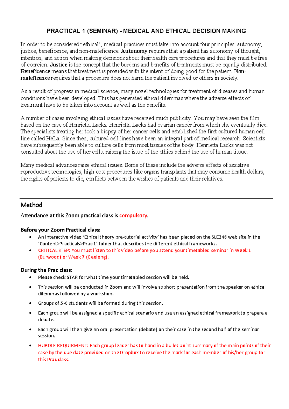 Prac 1 - Introduction 2022 - PRACTICAL 1 (SEMINAR) - MEDICAL AND ...
