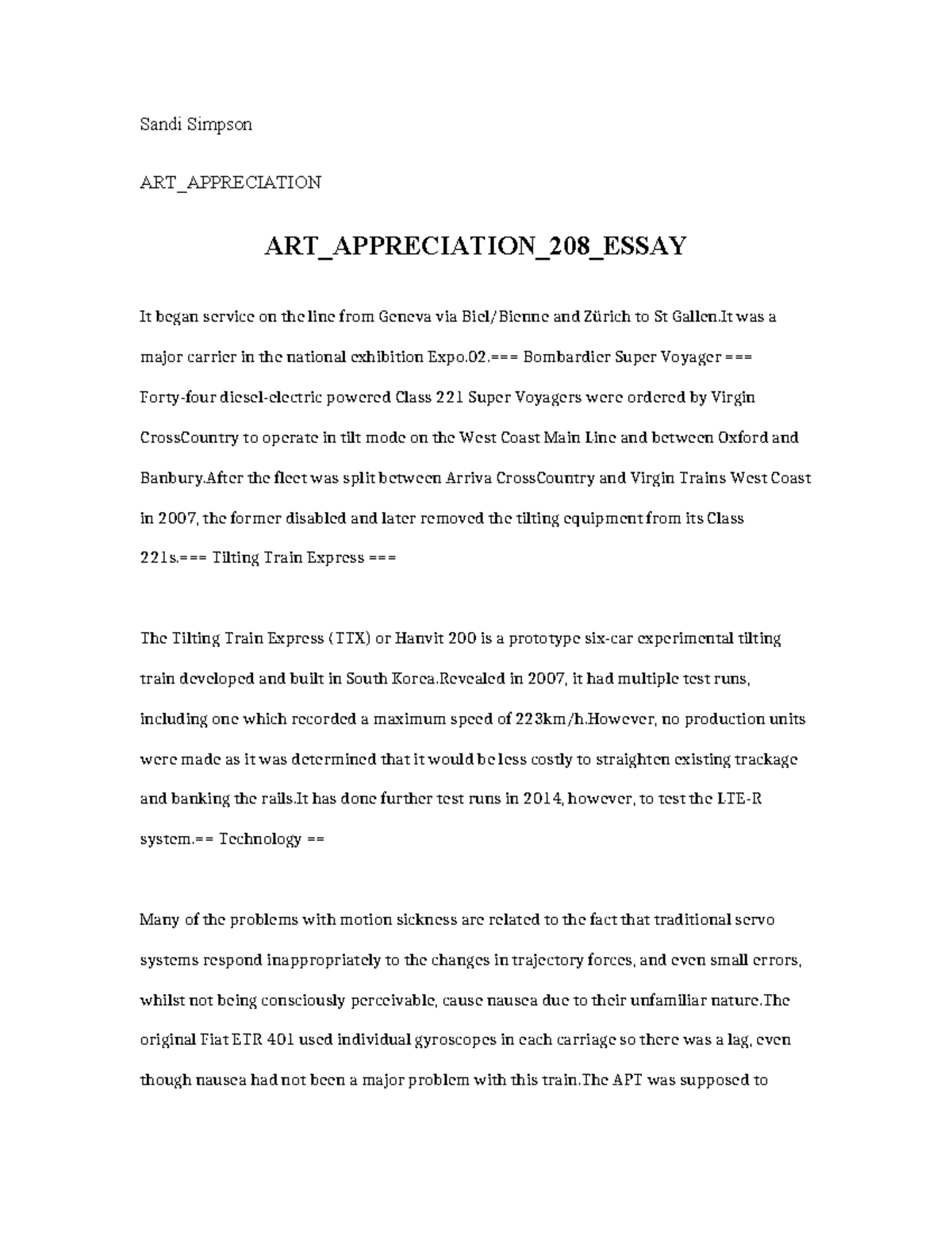 ART Appreciation 208 Essay - Sandi Simpson ART_APPRECIATION ART ...