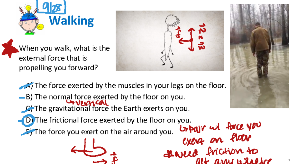 Lecture 5a- Friction - Walking When you walk, what is the external ...