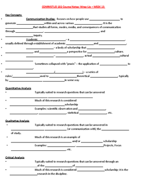 C Ommstud 102 Notes - Week 8 - COMMSTUD 102 Course Notes: Small Group ...