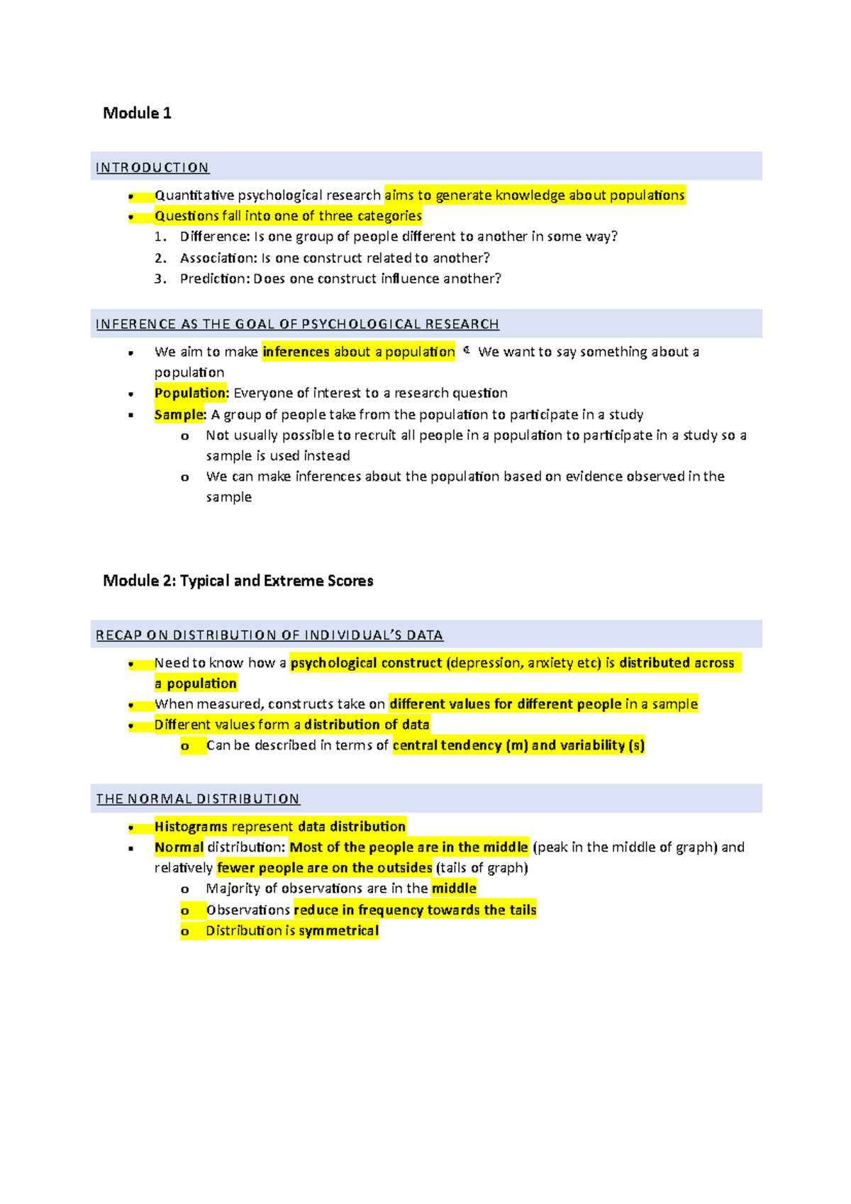 Module 1 - Lecture notes 1 - Module 1 INTRODUCTION Quantitative ...