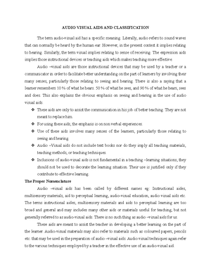 Av aids - Notes on extension methods - AUDIO – VISUAL AIDS: Teaching ...