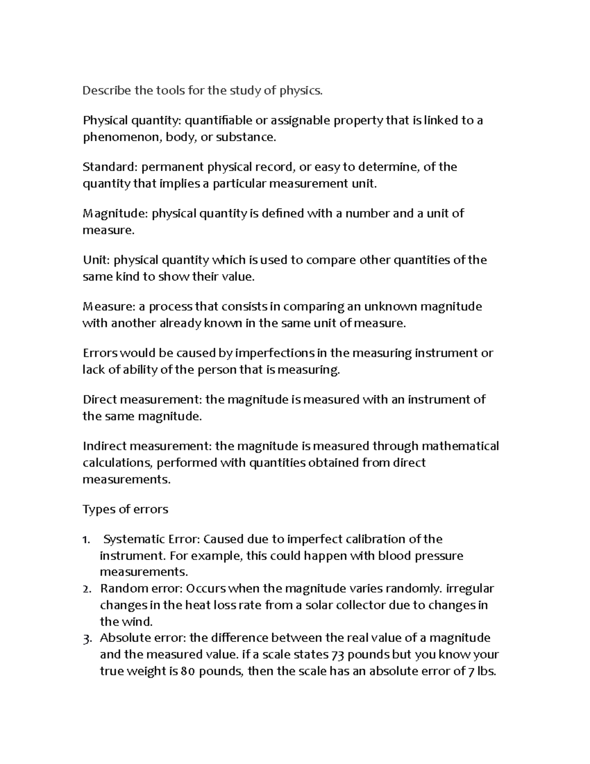 Part 1 evidence physics - Describe the tools for the study of physics ...