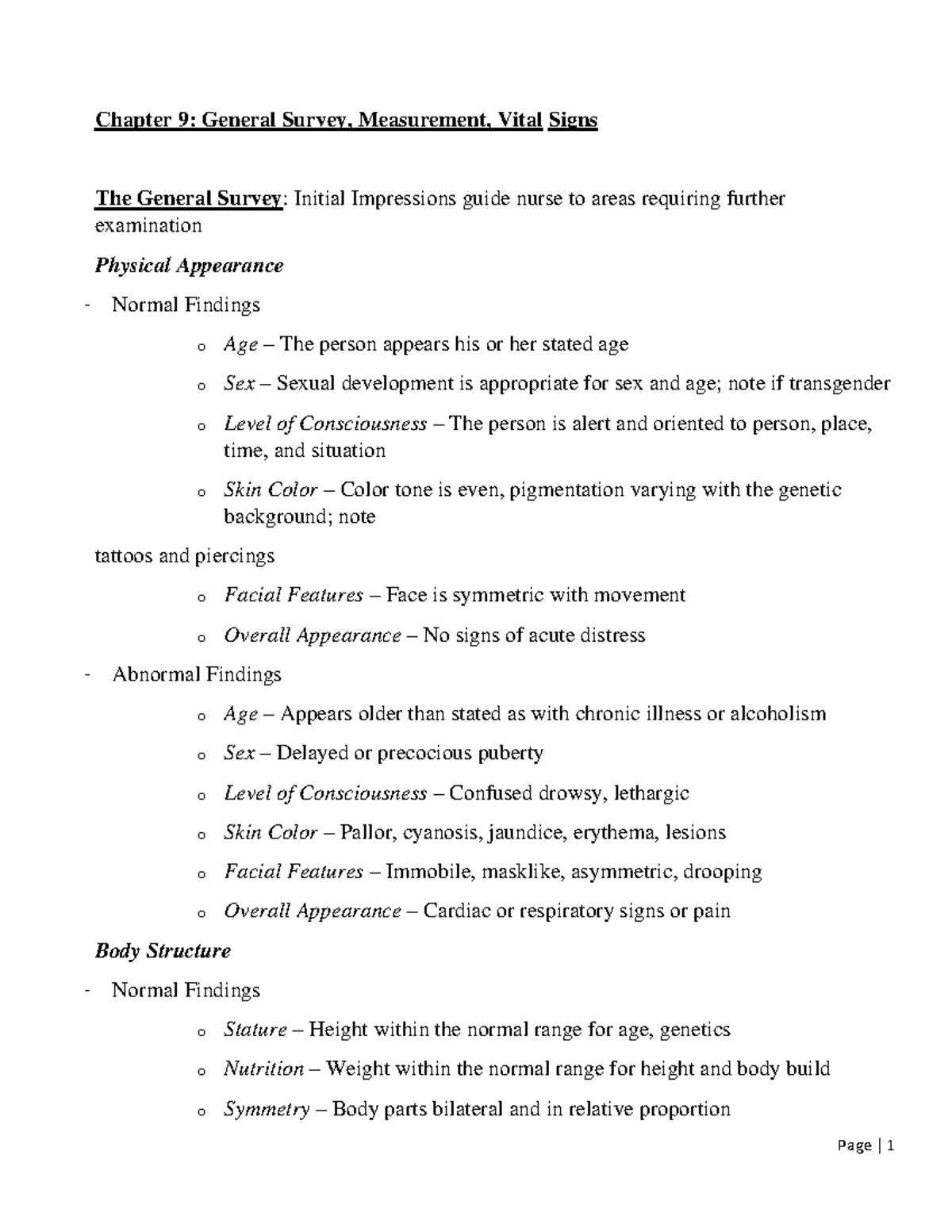 Chapter 9;General Survey, Measurement, Vital Signs - Cardiac output ...