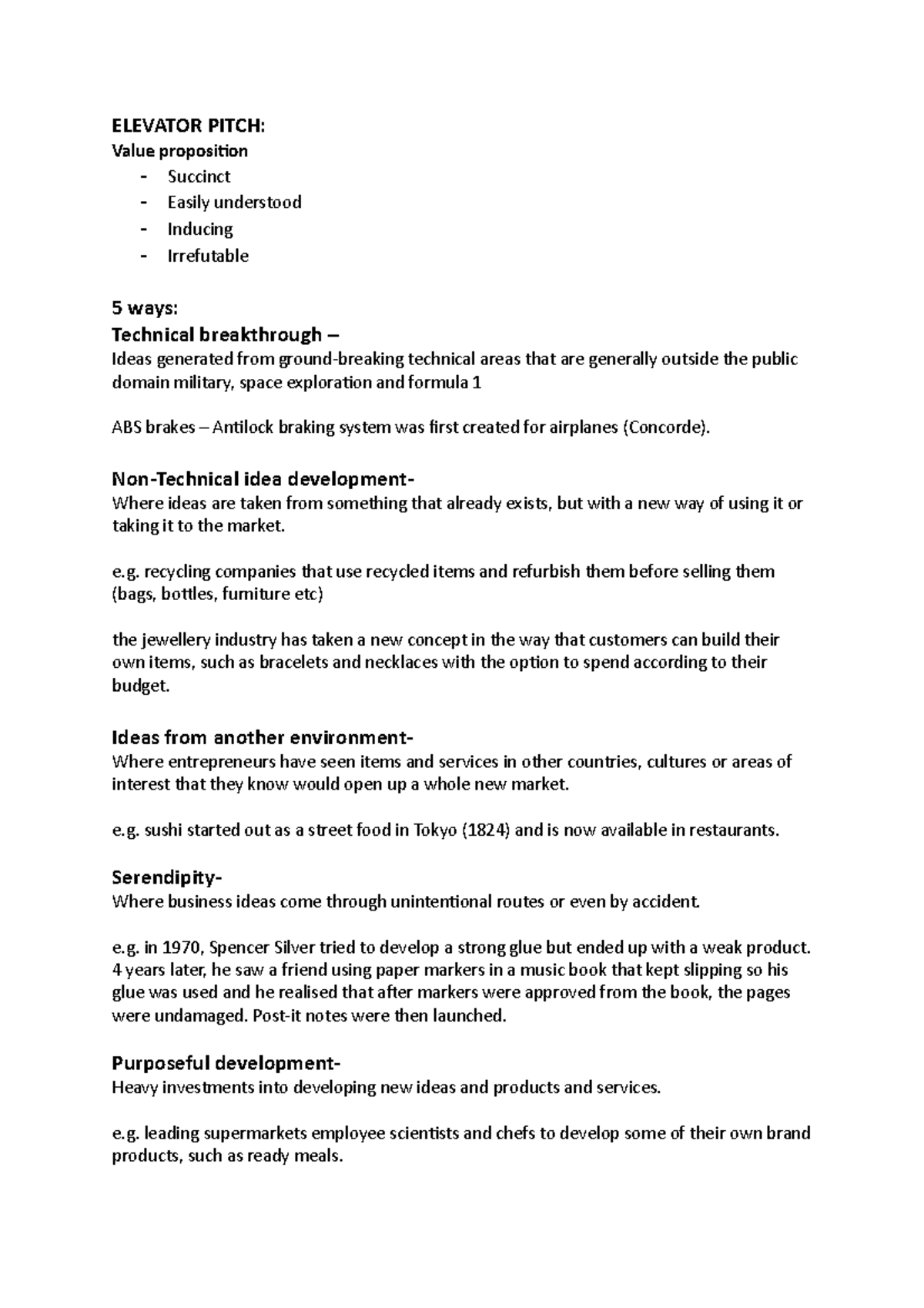 Unit 19 Assignment 1 - ELEVATOR PITCH: Value proposition - Succinct ...