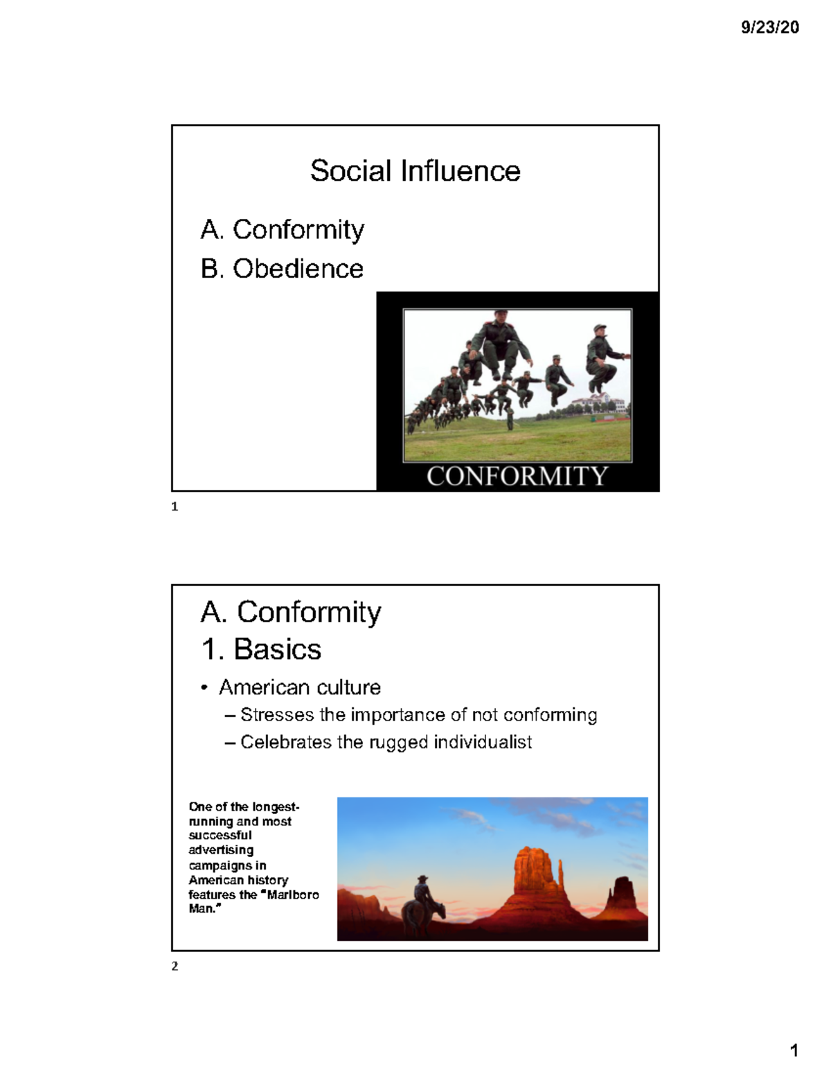 Chap8slides - assignment for this class - Social Influence A ...