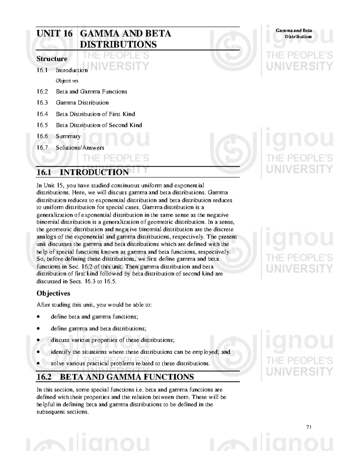 Betadist - practice material with solutions - Gamma and Beta UNIT 16 ...