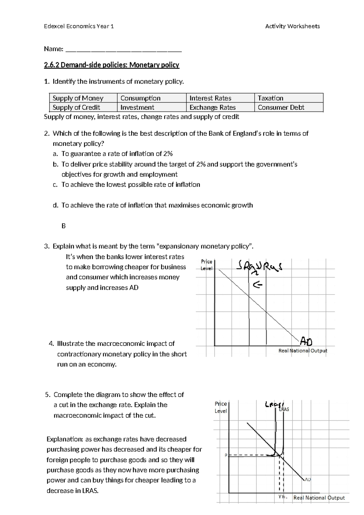 2.6.2 Demand-side policies - Monetary policy - Edexcel Economics Year 1 ...