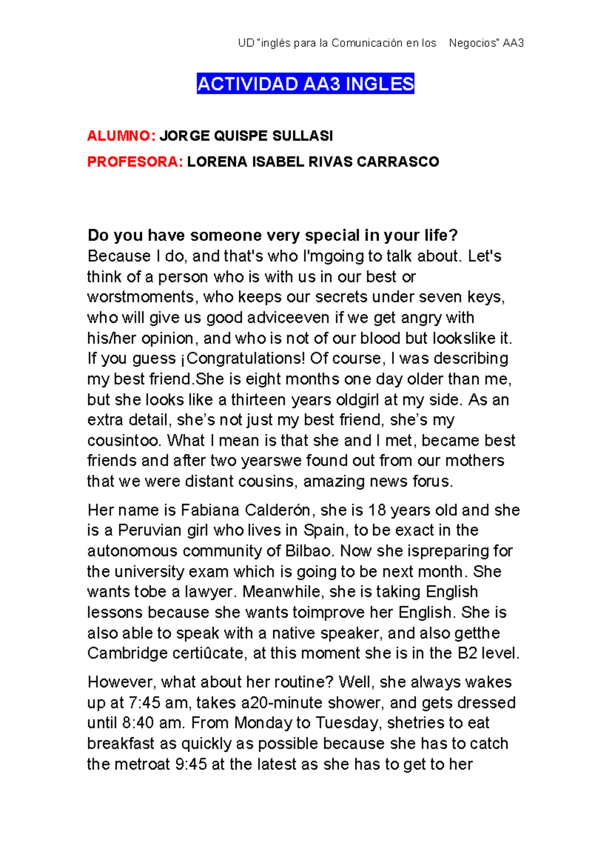 Actividad AA3 Ingles Jorge Final Cpu - UD “inglés para la Comunicación en los Negocios” AA ...
