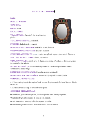 Dlc povestirea educatoarei - PROIECT DIDACTIC ADE1: Domeniul Limbă și comunicare-Educarea ...