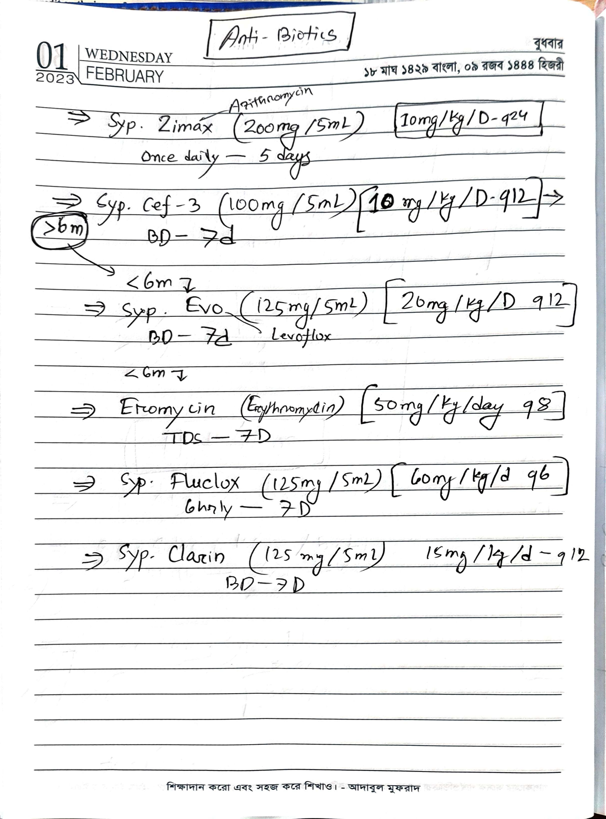 Pediatrics OPD based Treatment Note - Biotics 01 WEDNESDAY 1441 2023 ...