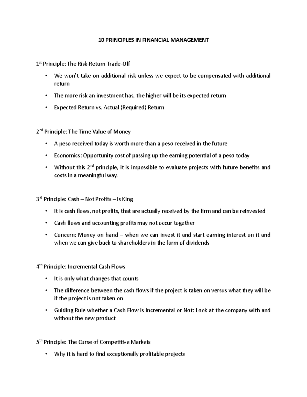 Ten Principles in Financial Management - 10 PRINCIPLES IN FINANCIAL ...