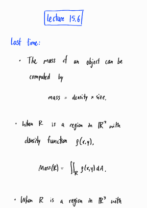 Lecture 16 - MATH211 - Studocu