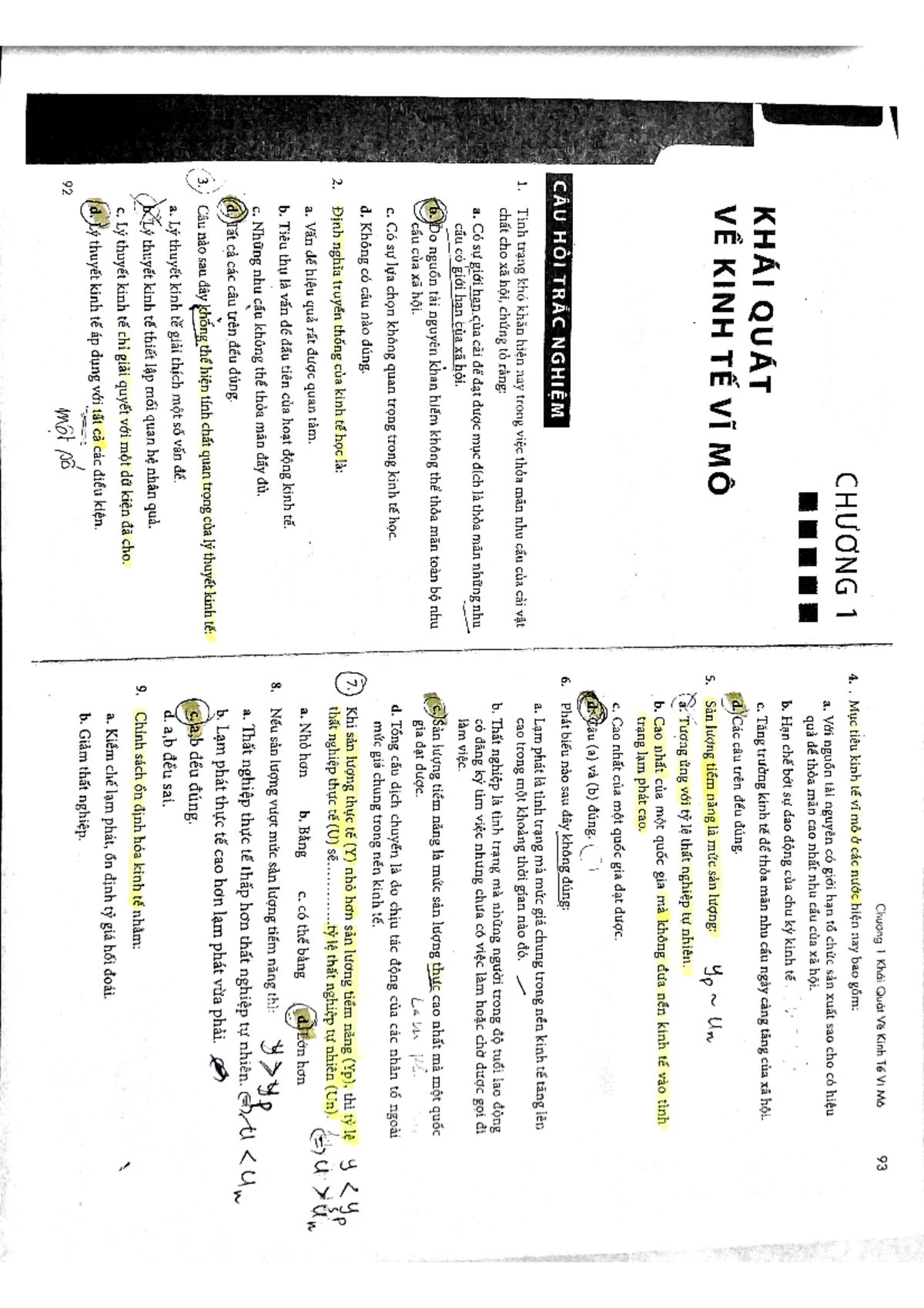 Sách-bt-ktvm - ahkjhcskjcf - Chuong 1 Khai Quat Ve Kinh Té V1 Mo 93 CHUONG 1 4. Muc tiêu kinh te ...