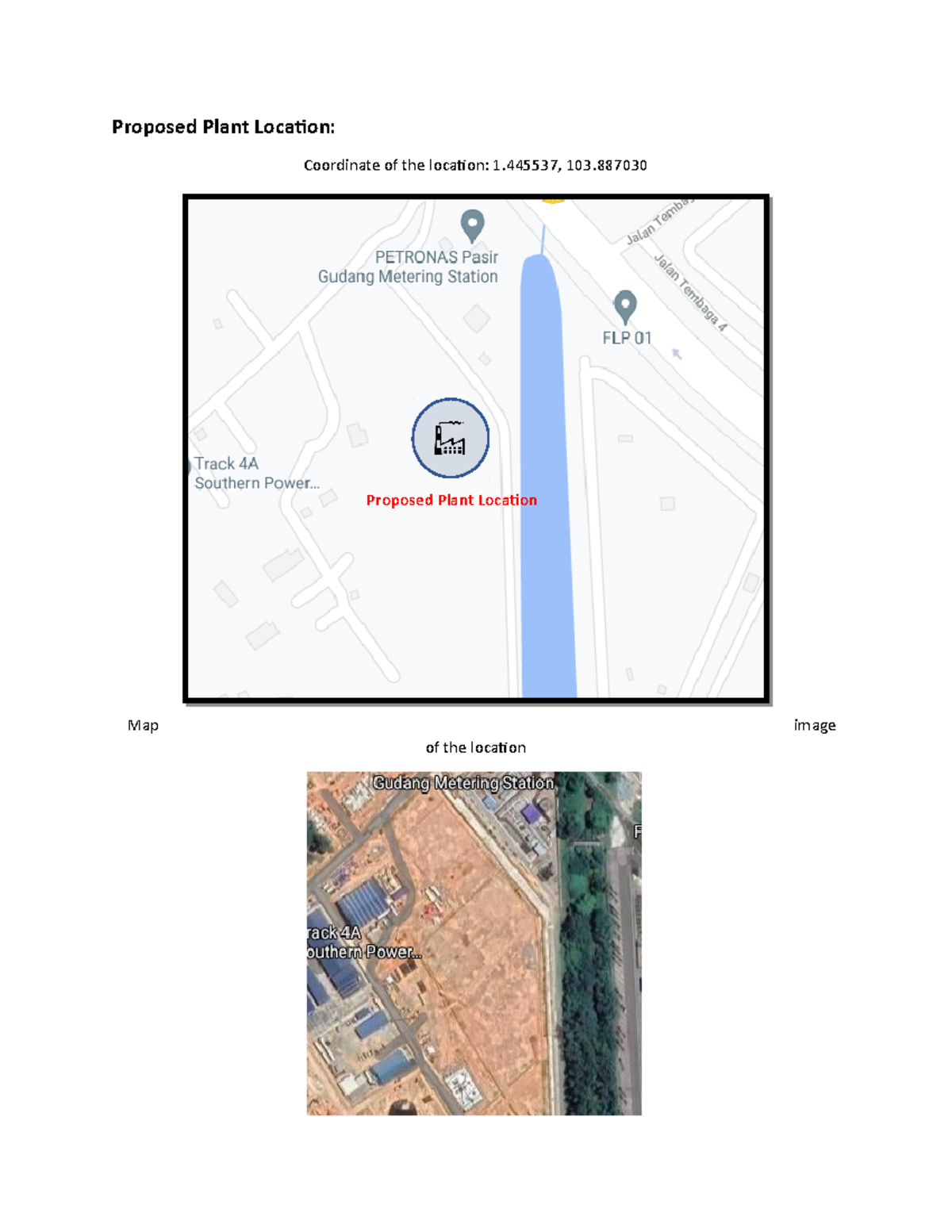 Assignment 1 - Proposed Plant Location: Coordinate of the location: 1 ...