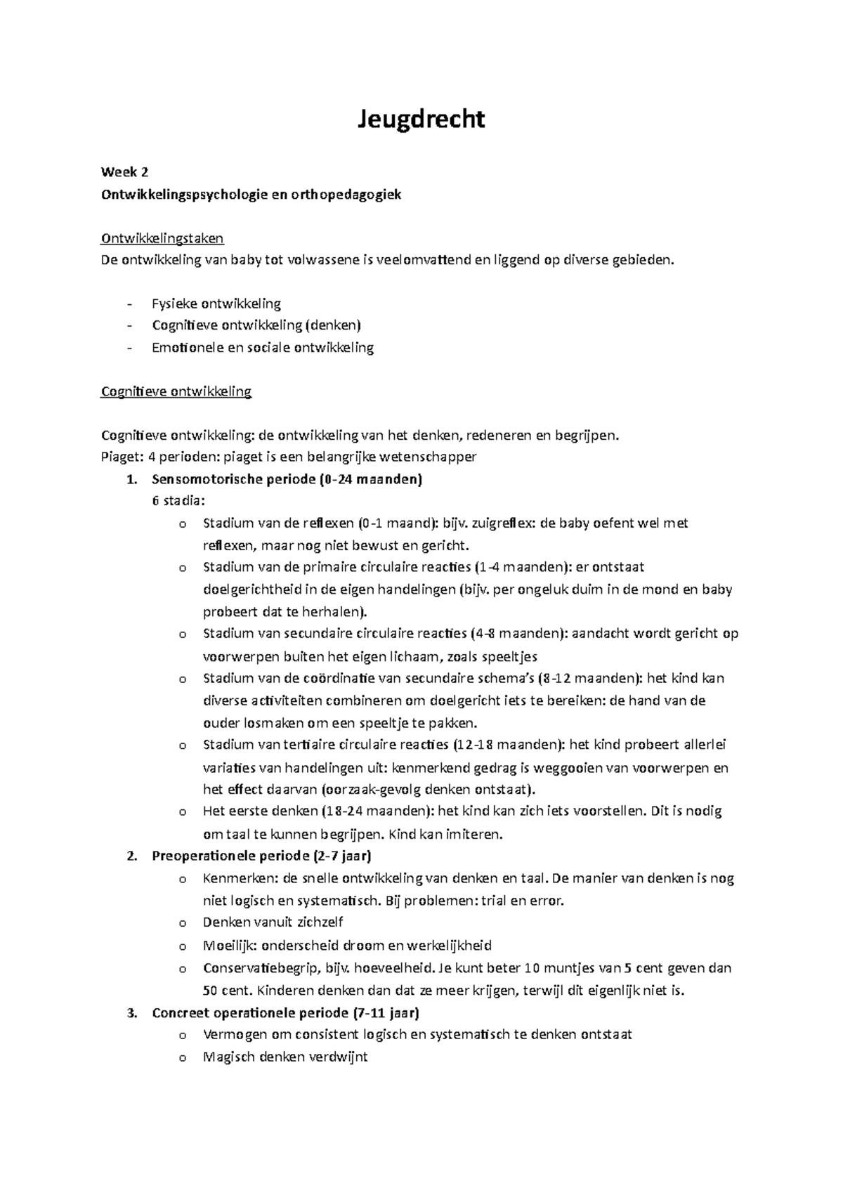 Jeugdrecht - Aantekeningen van de colleges plus uitwerking van de ...