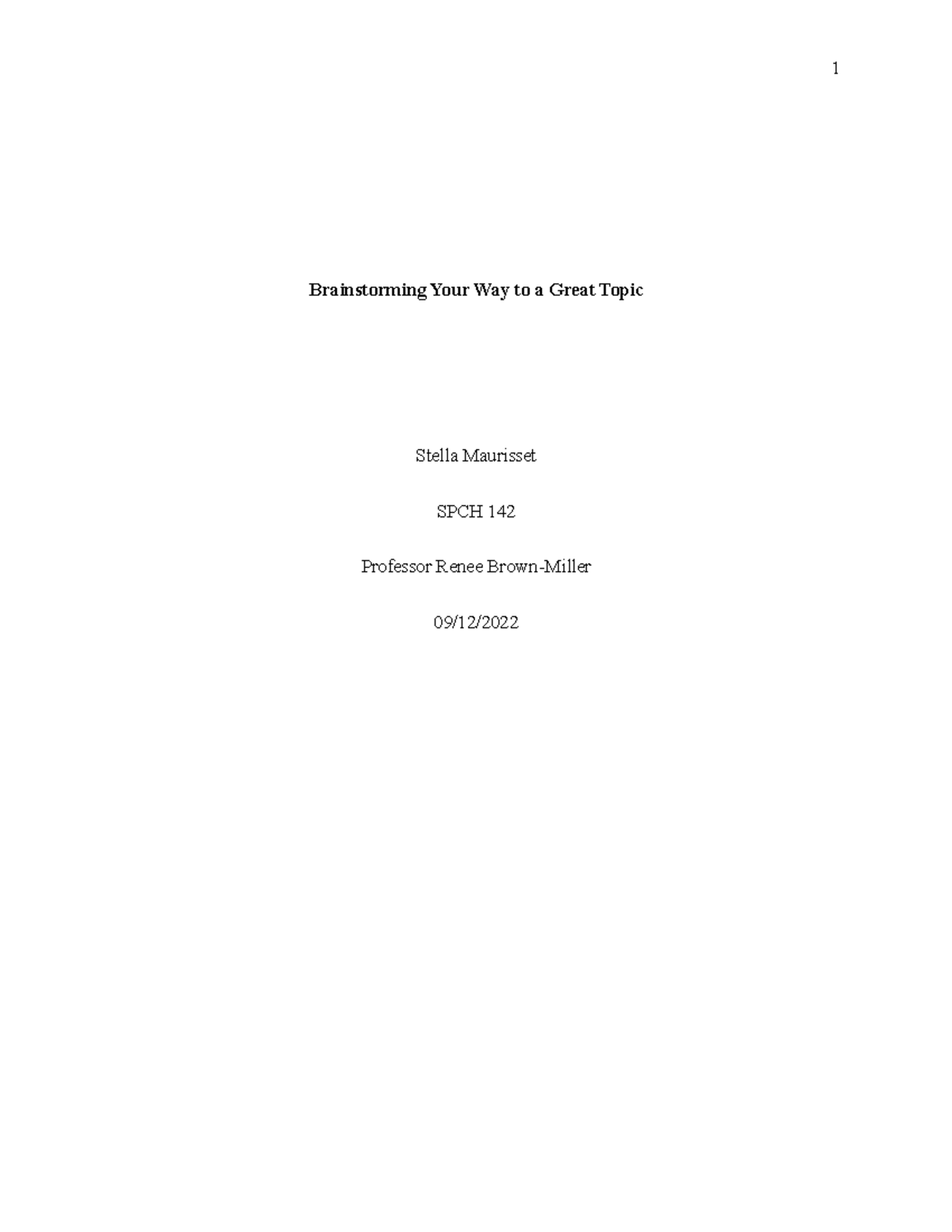 Paper Brainstorming Your Way to a Great Topic week 4 - Brainstorming ...