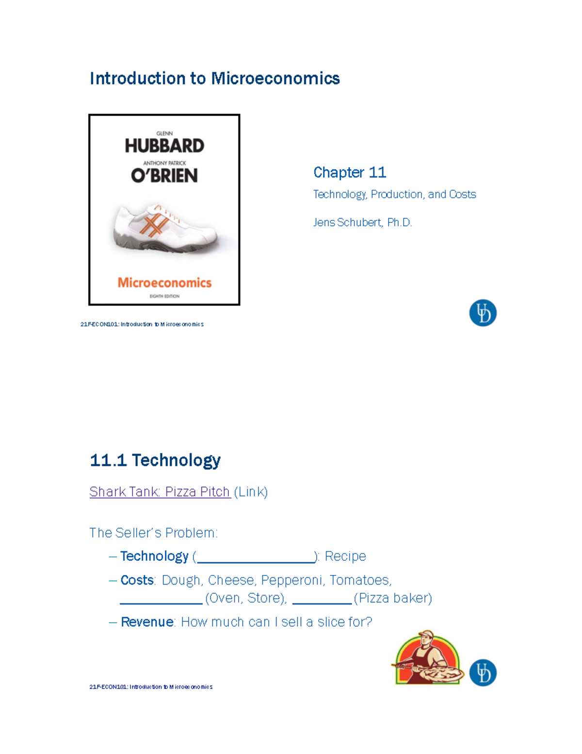 21F 101 11 Production HA W - Introduction to Microeconomics Chapter 11 Technology, Production ...