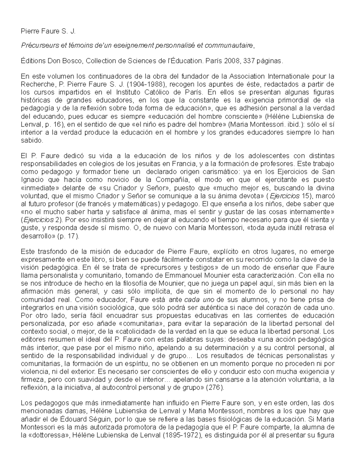 Pierre Faure - Biografia y Obra Didáctica - Pierre Faure S. J ...