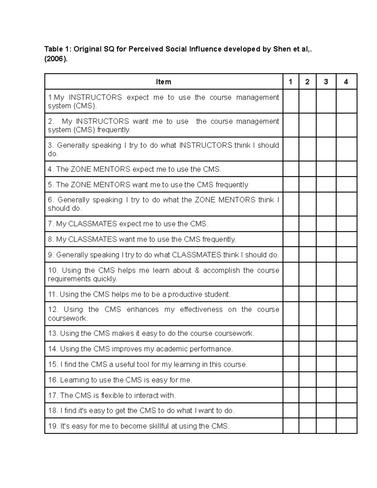 Notes for purposive - Table 1: Original SQ for Perceived Social ...