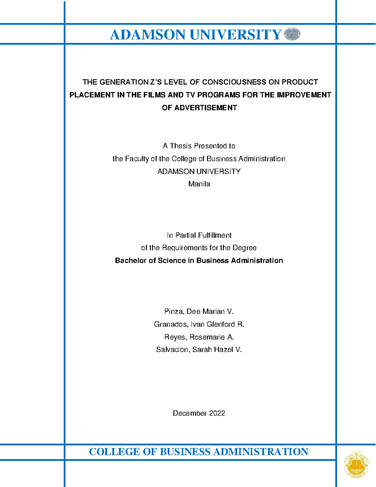 14067 GR9 Manuscript Grammarian - ADAMSON UNIVERSITY 1 THE GENERATION Z ...