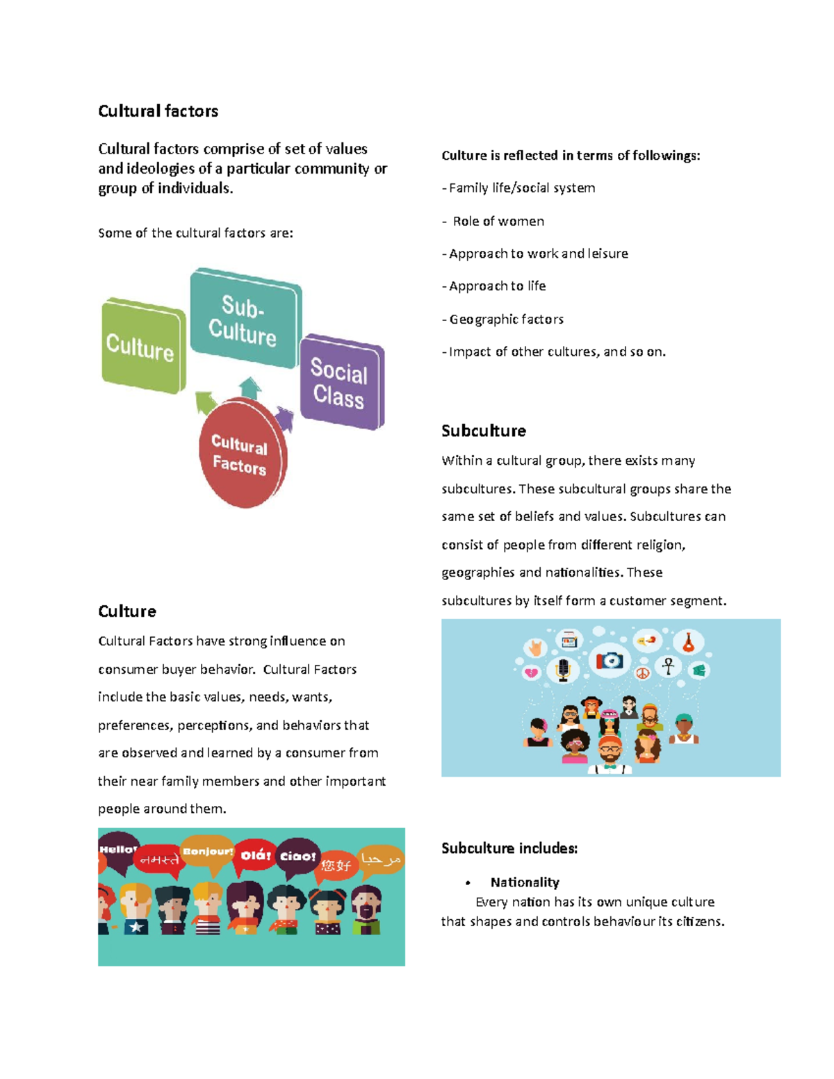 Cultural factors - Chemical Engineering - Cultural factors Cultural ...
