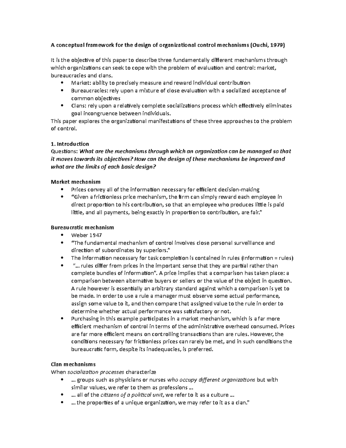 Summary - article "A conceptual framework for the design of ...