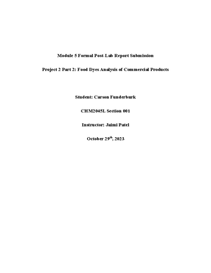 Project 1 post lab - Chem2045 Lab 19 October 2023 Project 1 Research Connection Post Lab Which ...