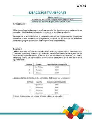 A#6 JJER - Actividad - EJERCICIOS ANÁLISIS DE SENSIBILIDAD Fecha: 27 ...