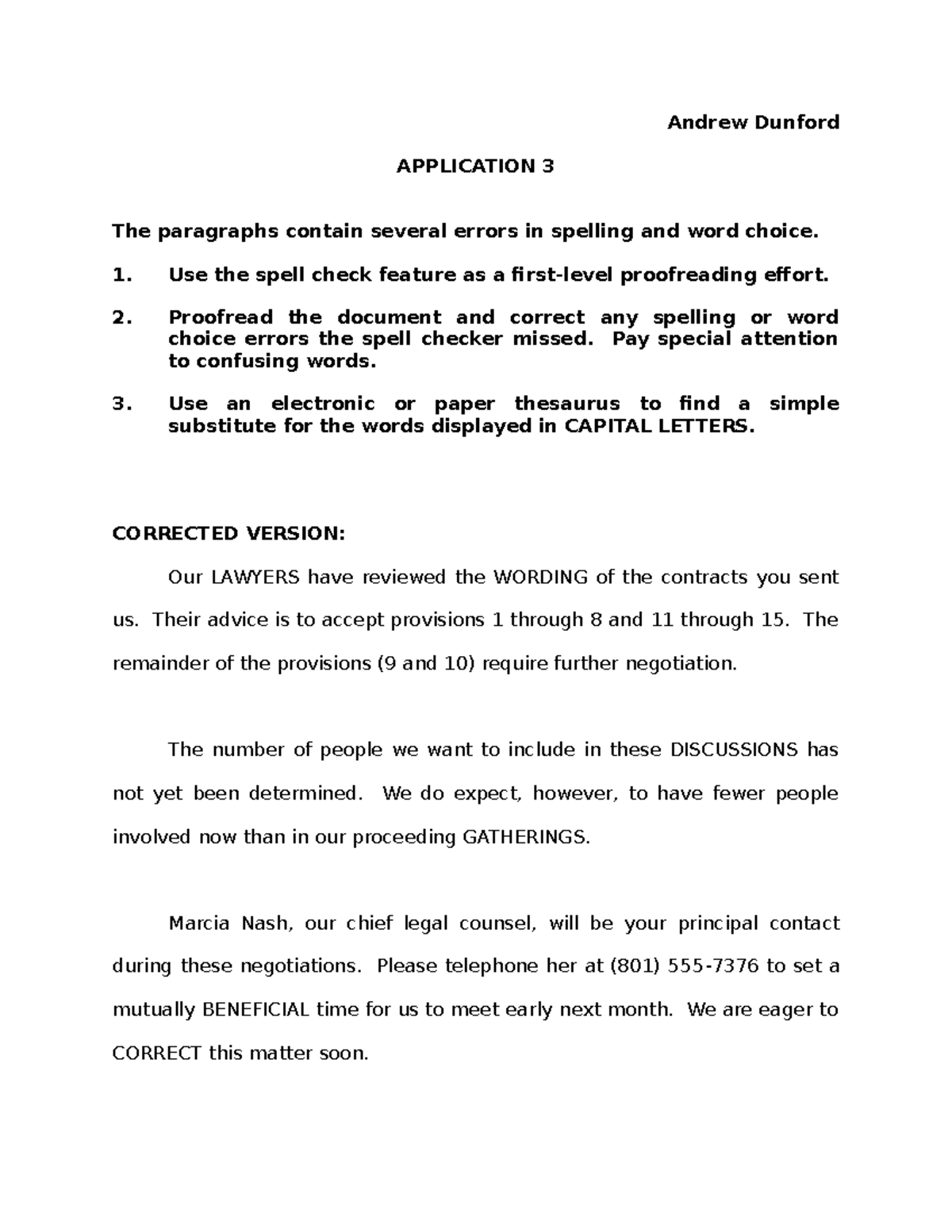 APP3 - notes - Andrew Dunford APPLICATION 3 The paragraphs contain ...