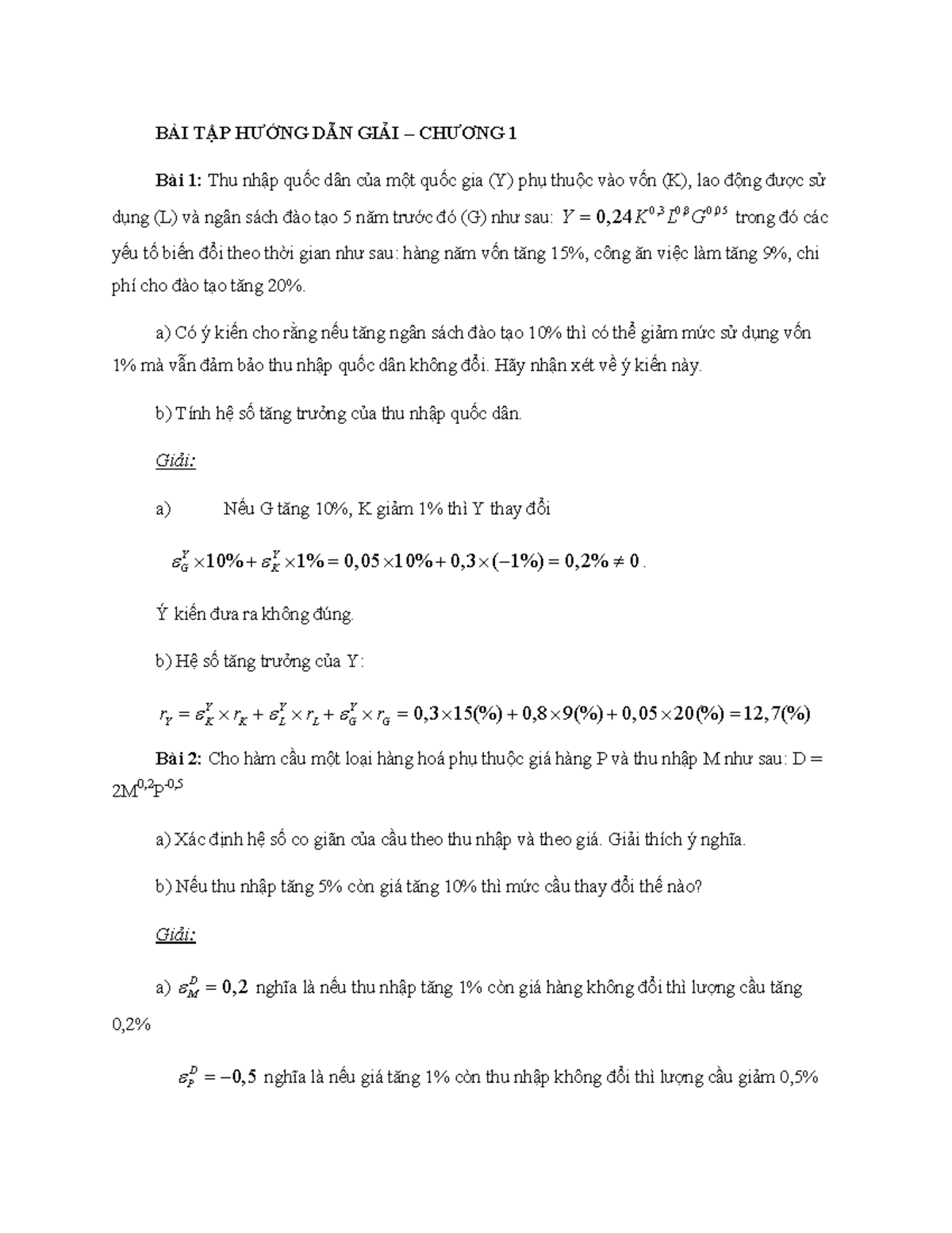 Bài tập hướng dẫn giải - chương 1 - ####### BÀI TẬP HƯỚNG DẪN GIẢI ...